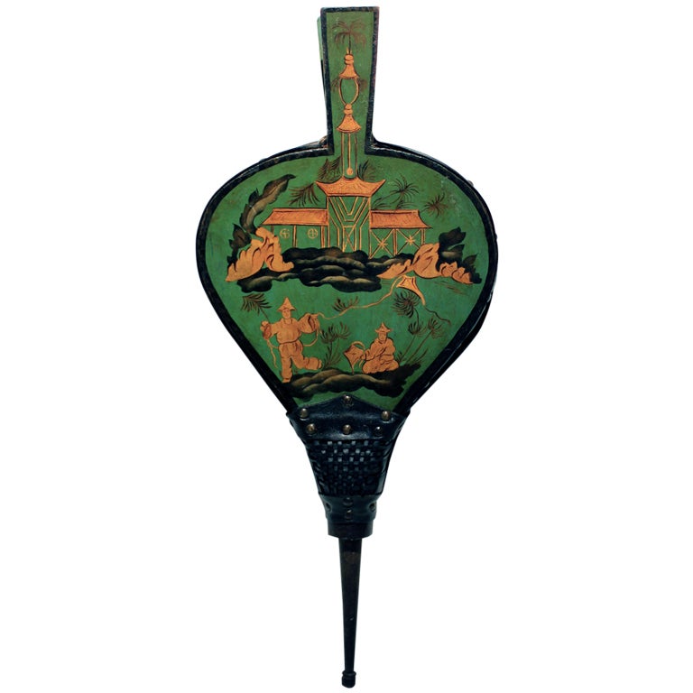 Chinoiserie Painted Fireplace Bellows, circa 1840 at 1stDibs
