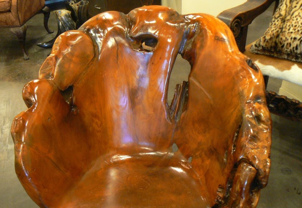 Unusual Hand-Carved Tree Trunk Chair For Sale at 1stDibs