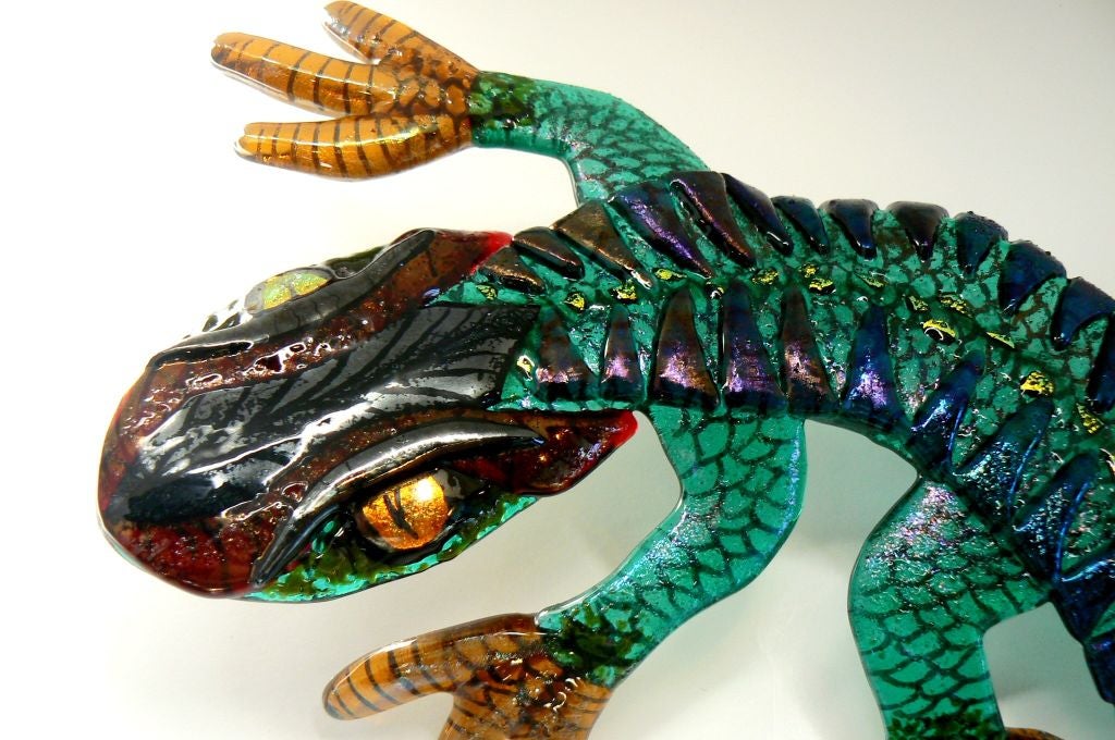 Salamander Glass Sculpture by Kae Sarich For Sale at 1stDibs