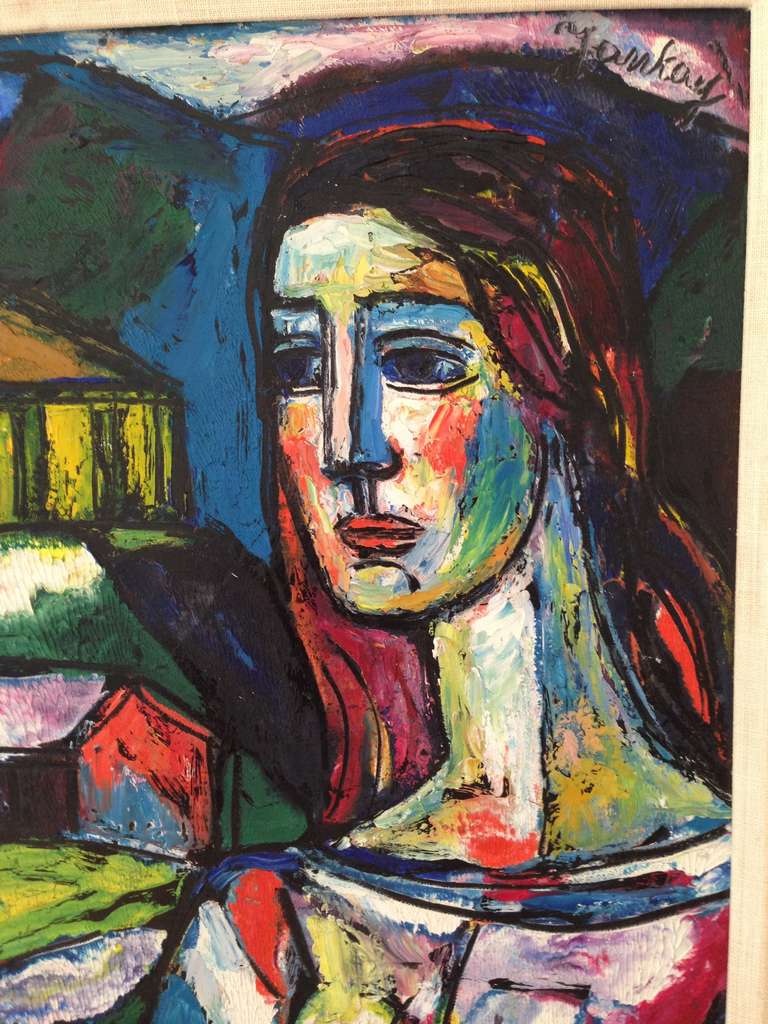 Tibor Jankay, Landscape with Woman and Colosseum, 1950s For Sale at 1stDibs