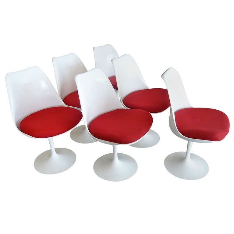 Set of 6 Saarinen Tulip chairs. at 1stDibs