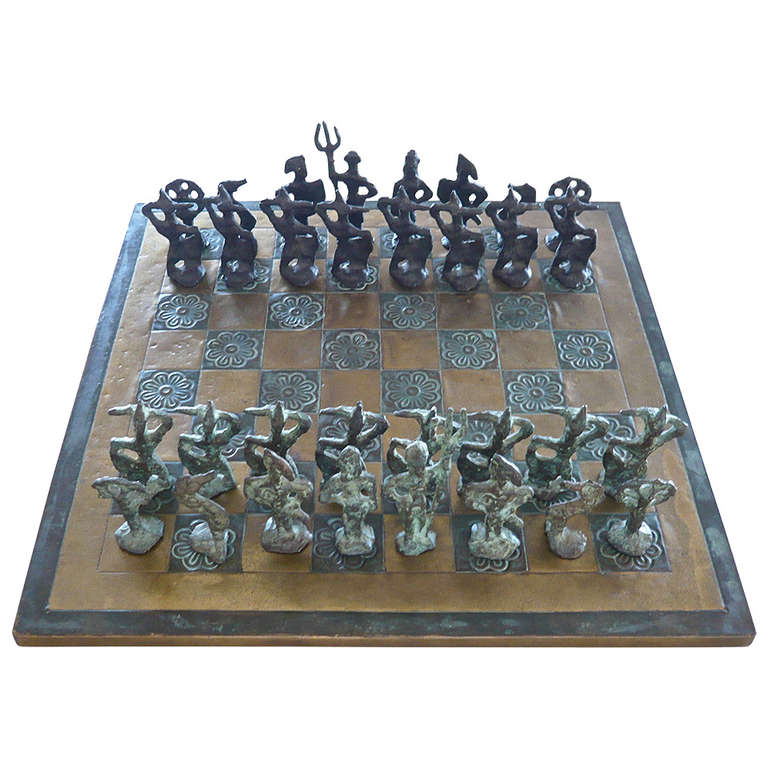 Bronze Chess Set at 1stDibs