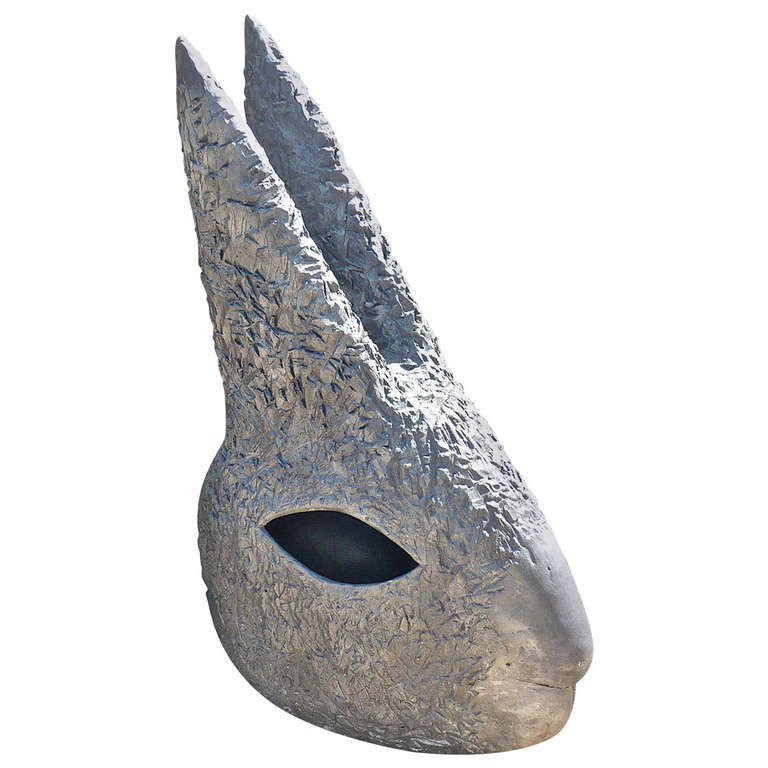 Large Scale Ceramic Rabbit's Head by Deborah Masuoka at 1stDibs