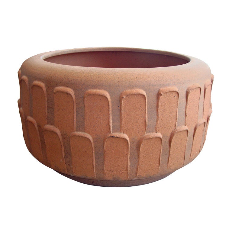 Stoneware "Tire" Planter in Ribbed Pattern by David Cressey at 1stDibs