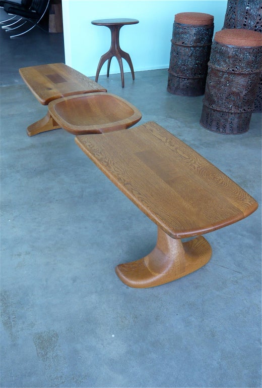 Solid Oak Bench or Coffee Table by Rick Pohlers at 1stDibs