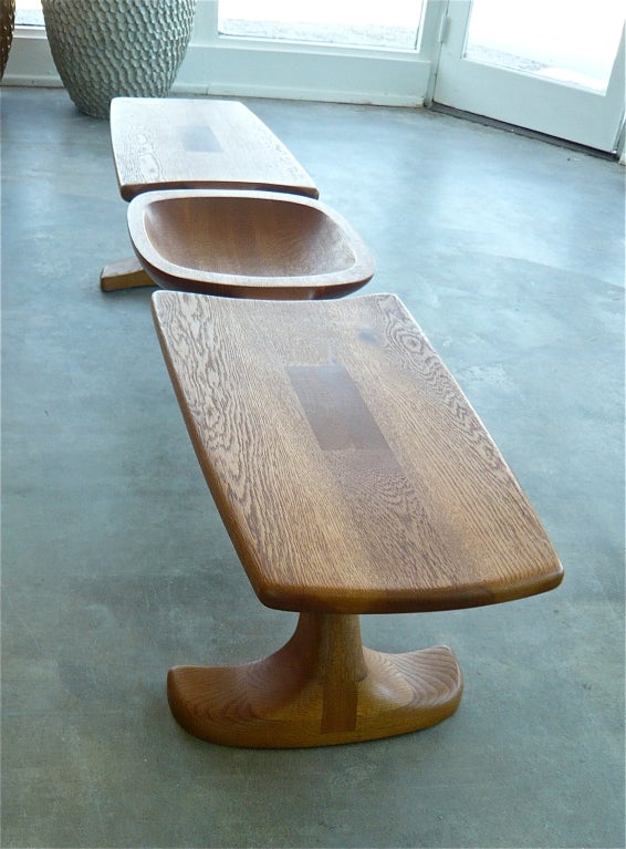 Solid Oak Bench or Coffee Table by Rick Pohlers at 1stDibs