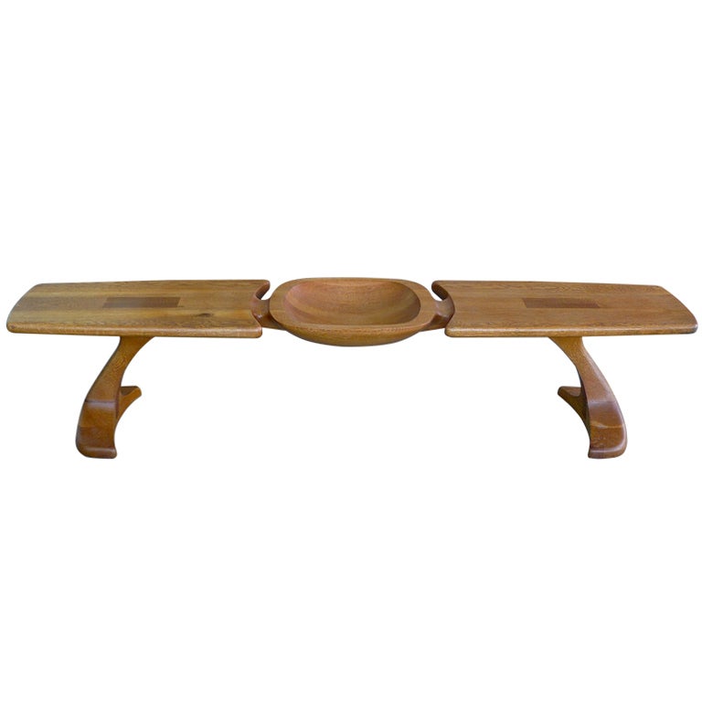 Solid Oak Bench or Coffee Table by Rick Pohlers at 1stDibs