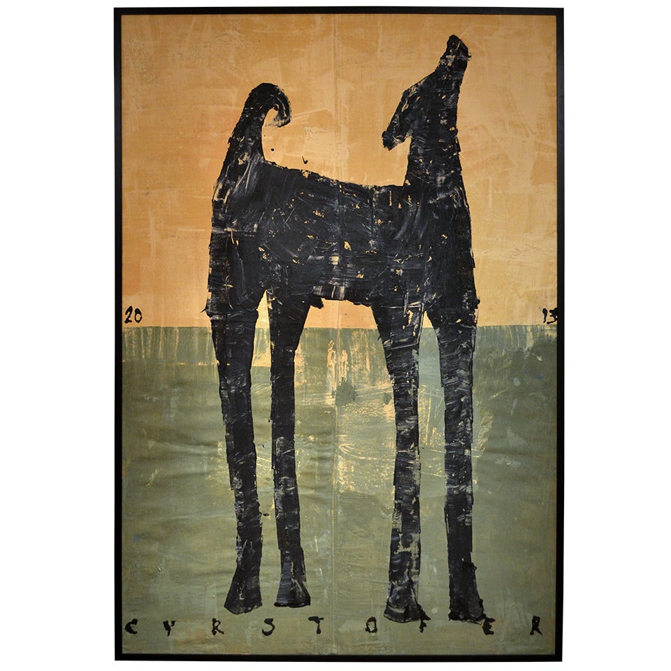 Powerful Painting of a Coyote by Christopher Shoemaker at 1stDibs