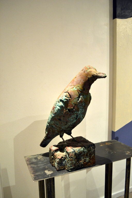 Bird Sculpture in Copper For Sale at 1stDibs