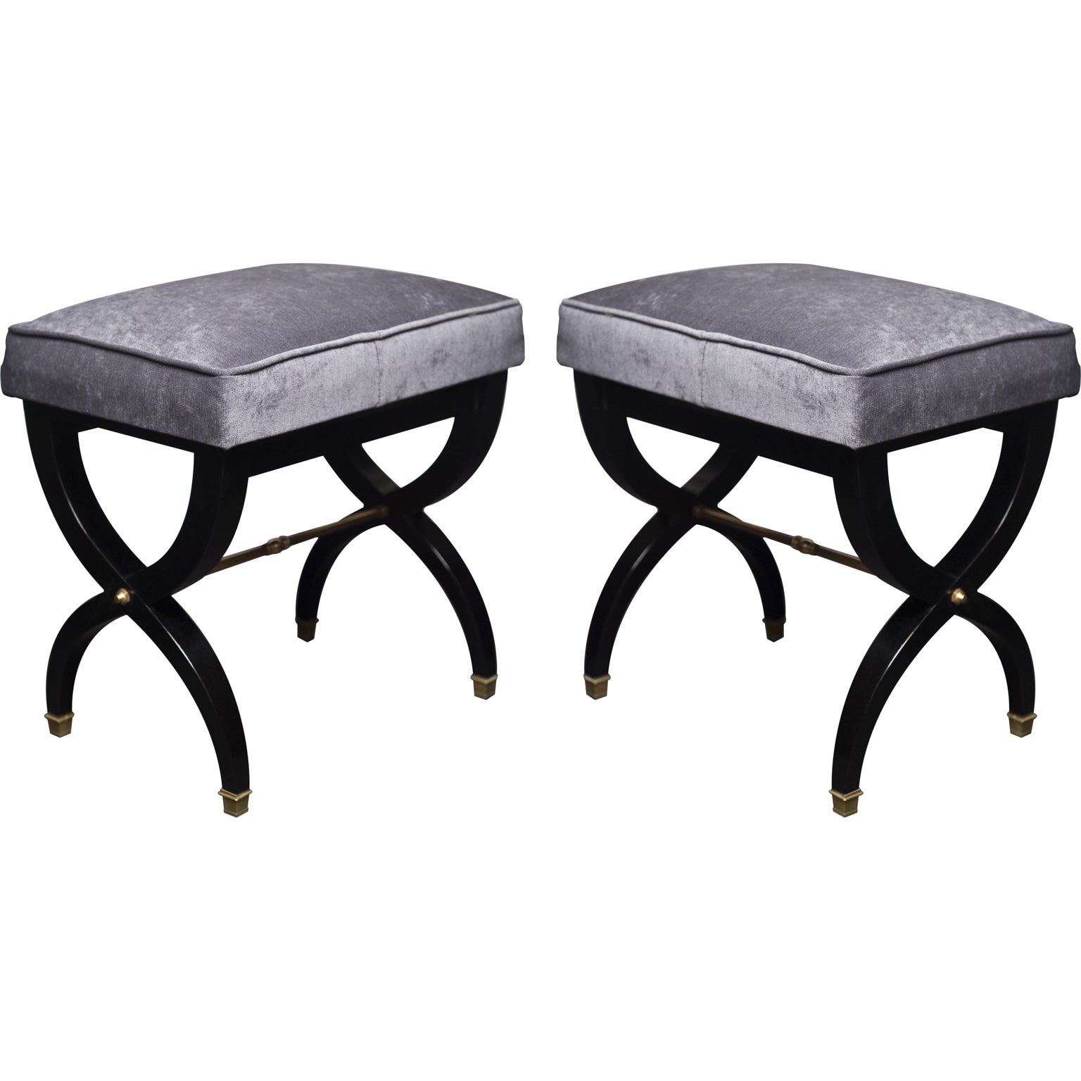Pair of Art Deco Curule Benches at 1stDibs