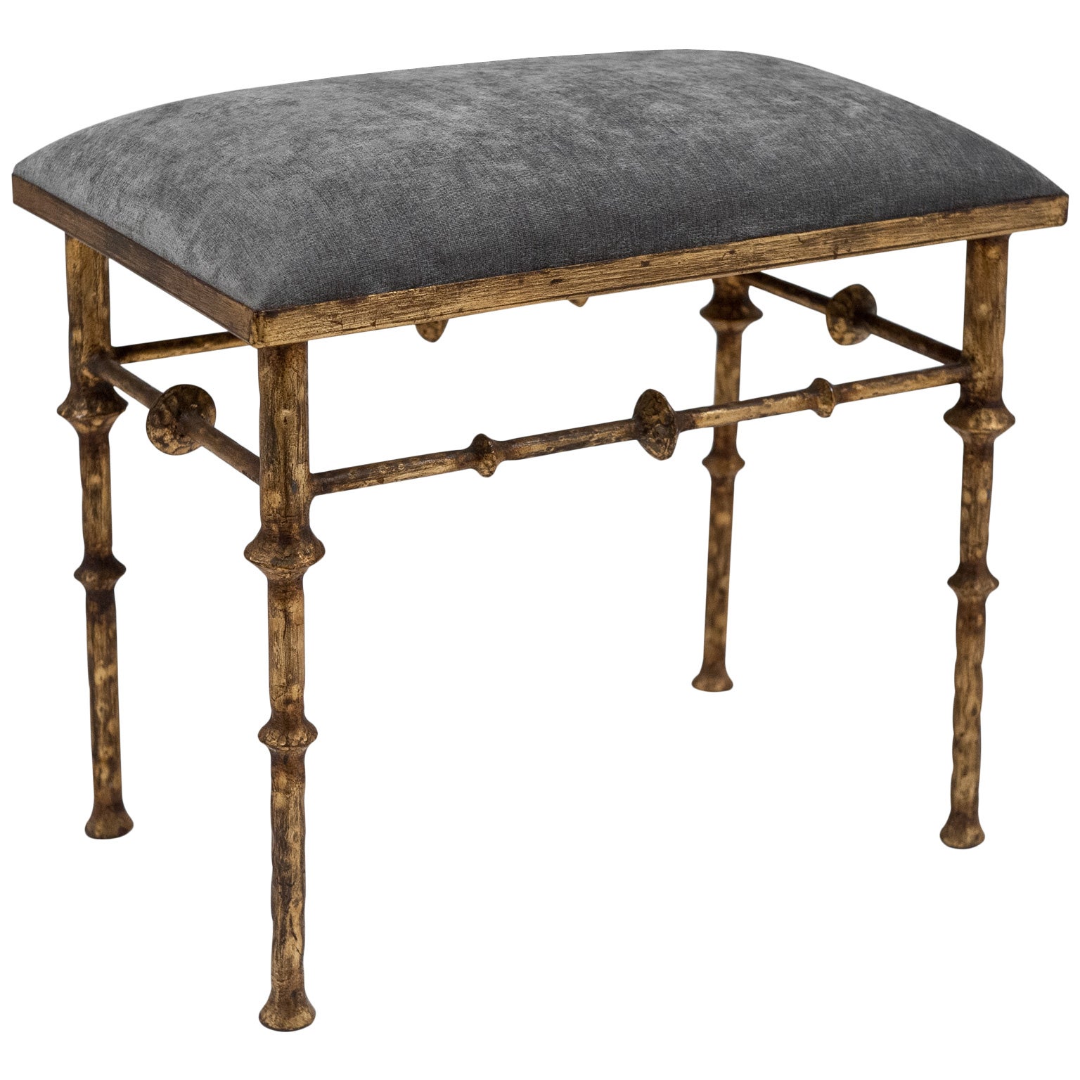 Spanish Neo-Renaissance Gilded Iron Bench at 1stDibs