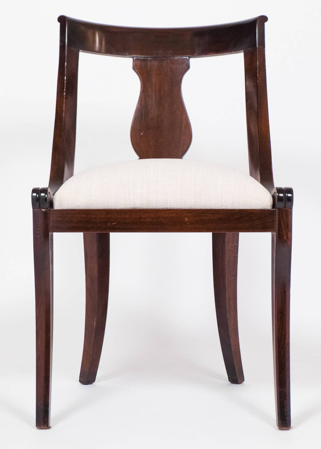 French Empire Set of Six Mahogany Dining Chairs at 1stDibs