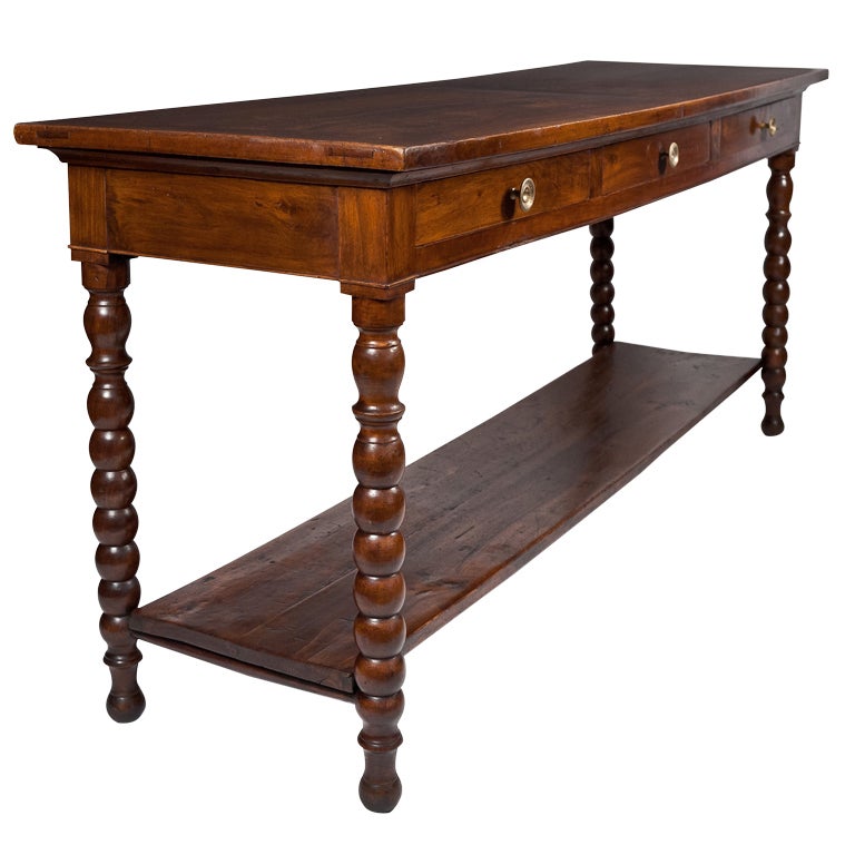 Louis Philippe Solid Walnut Silk Traders Console Table at 1stDibs