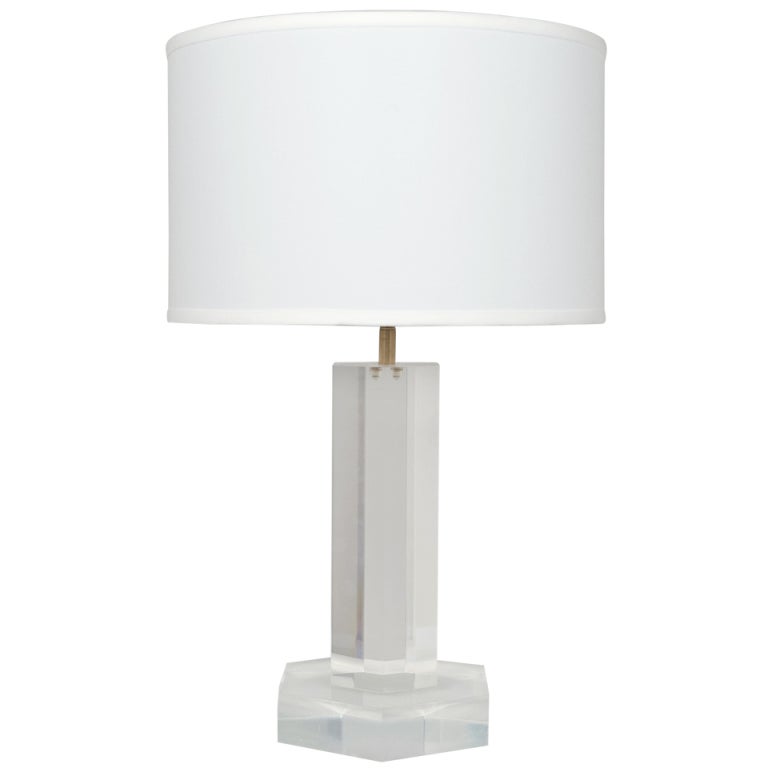 French Vintage Lucite Table Lamp at 1stDibs