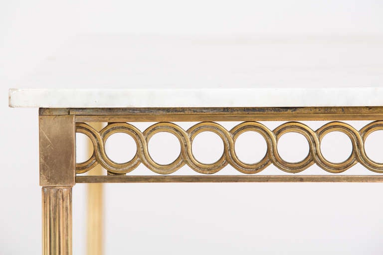 French Art Deco Marble and Brass Coffee Table at 1stDibs