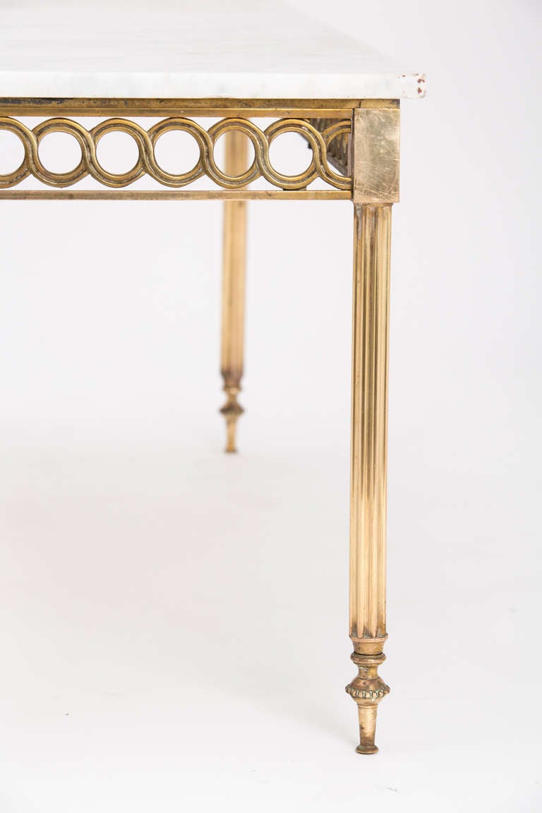 French Art Deco Marble and Brass Coffee Table at 1stDibs