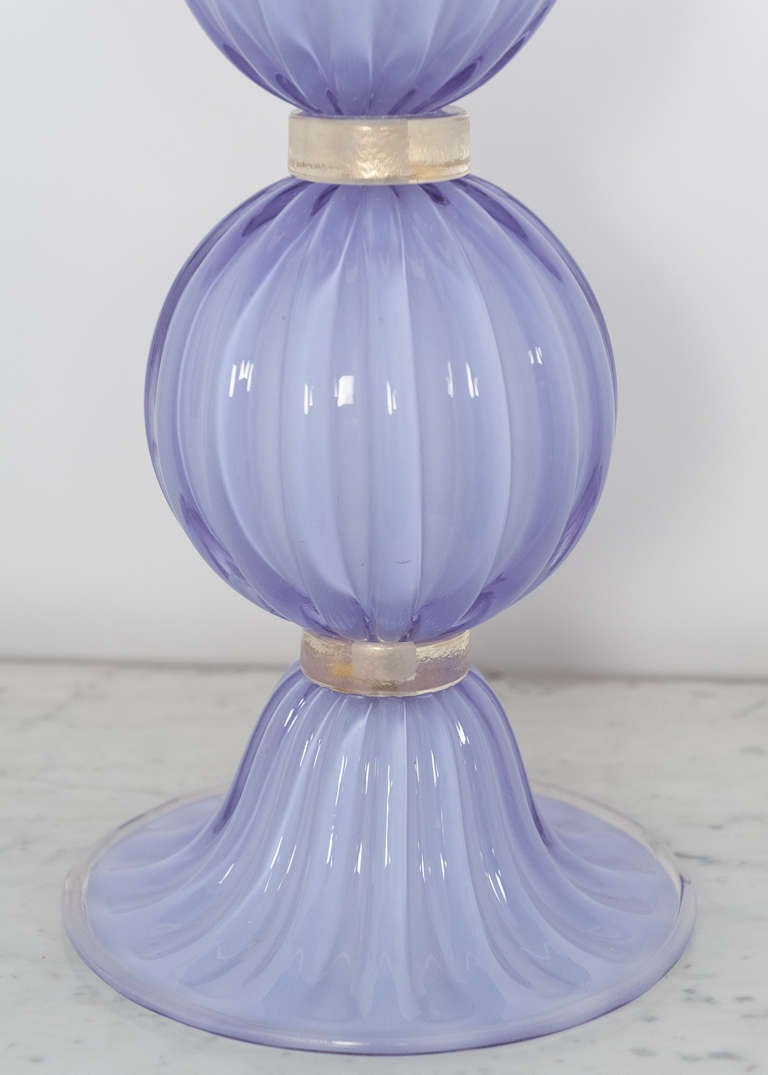 Pair of Murano Alexandrite Glass Lamps at 1stDibs