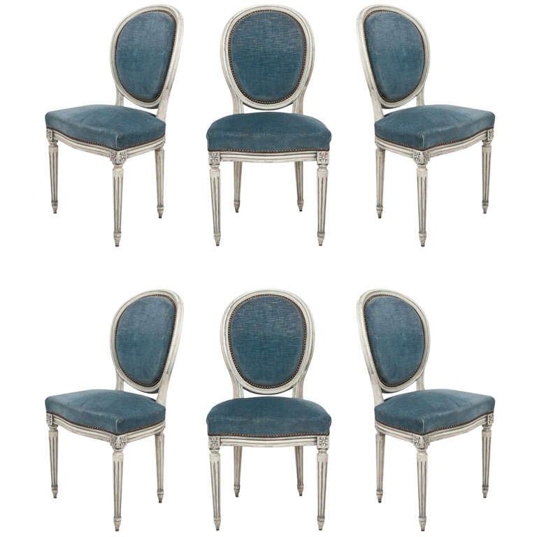 Set of 6 Louis XVI Side Chairs at 1stDibs