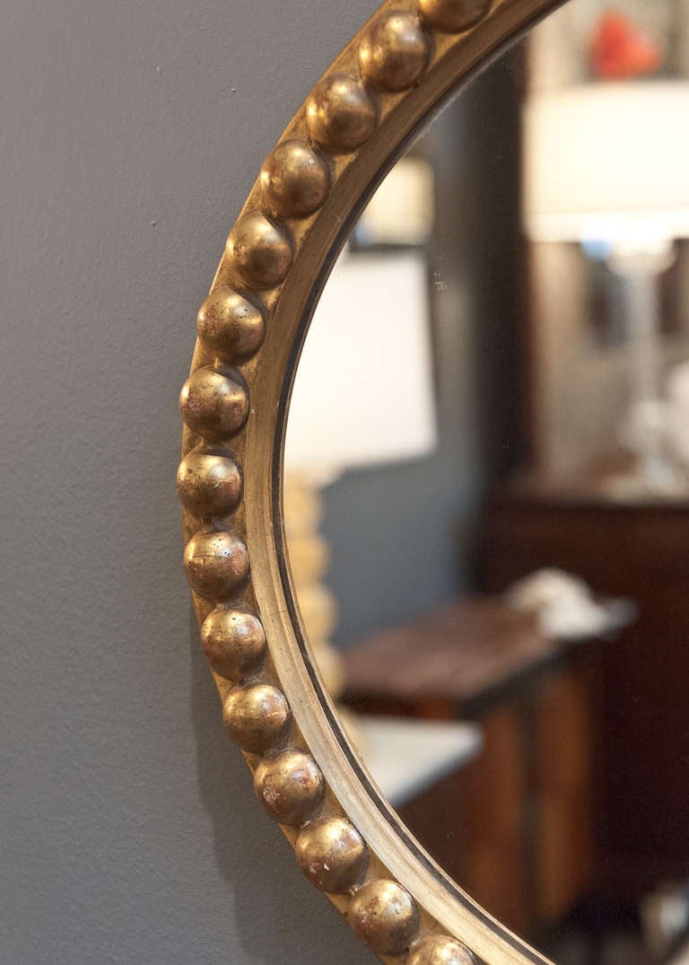 Antique Gold Leaf Oval Mirror at 1stDibs