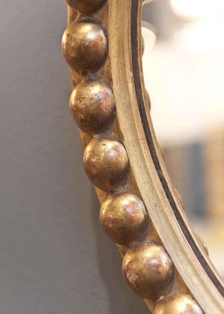 Antique Gold Leaf Oval Mirror at 1stDibs