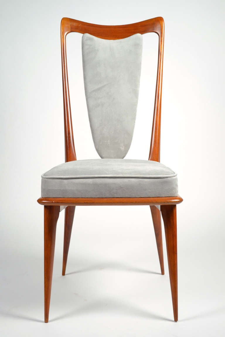 Set of 8 Italian Dining Chairs in the Manner of Paolo Buffa at 1stDibs