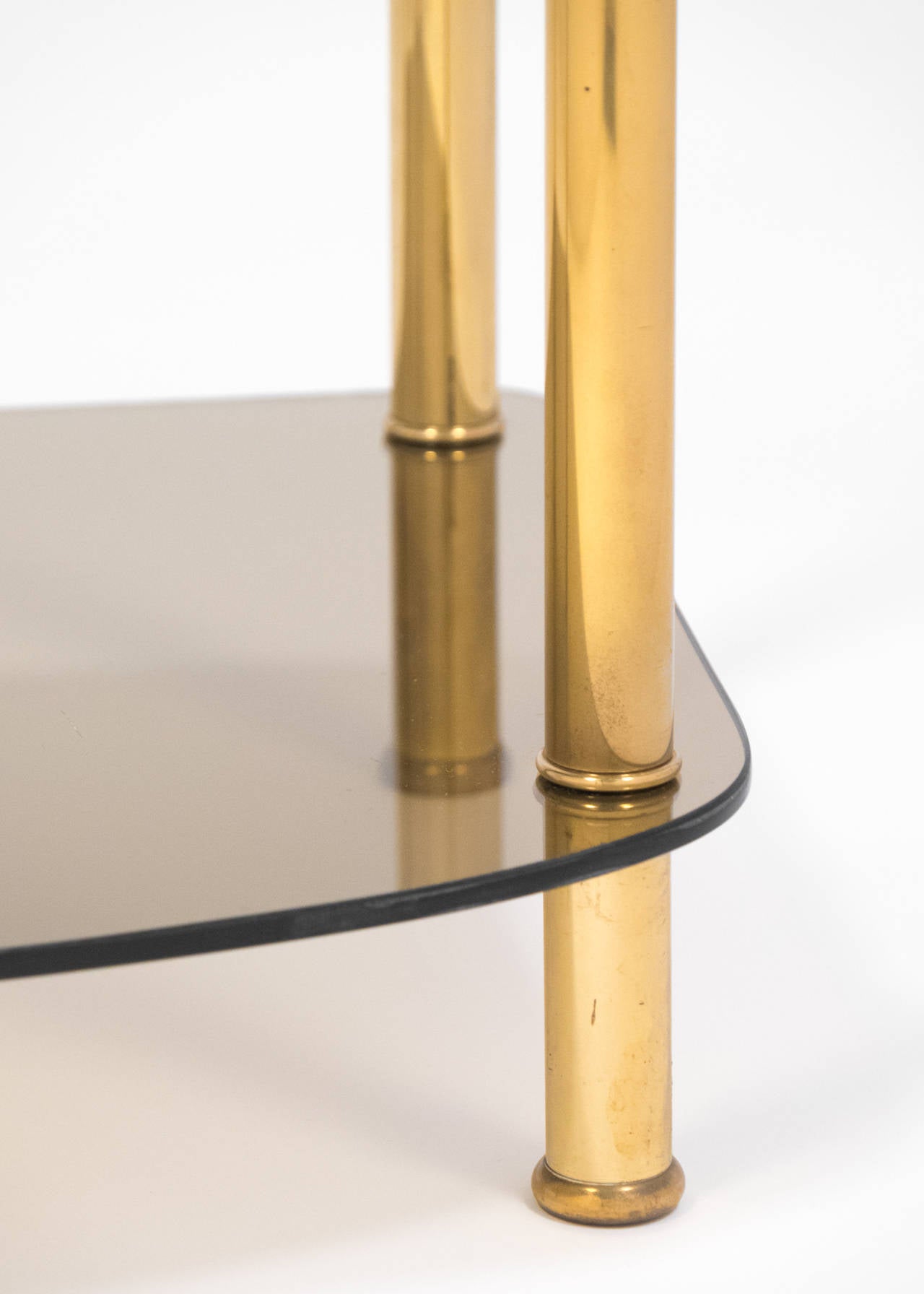 Vintage Pair of Brass and Glass Side Tables at 1stDibs