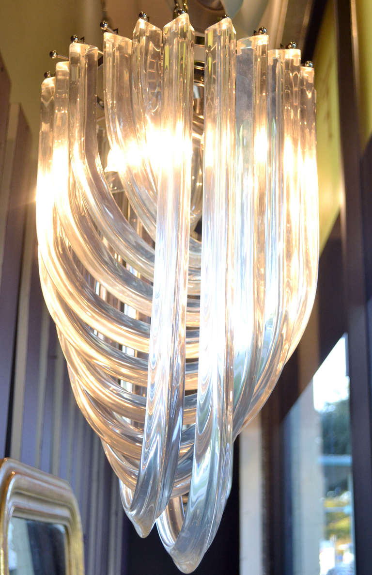 Pair of Murano Glass "Curve" Chandeliers For Sale at 1stDibs | venini ...