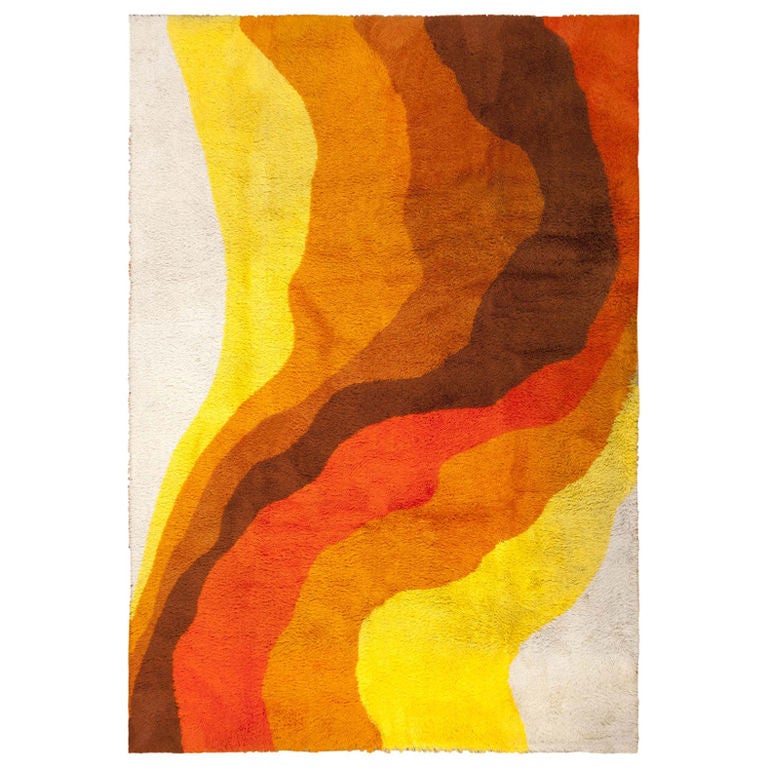 Vintage Rya Scandinavian Rug at 1stDibs