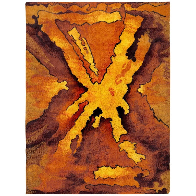 Vintage Rya Rug at 1stDibs