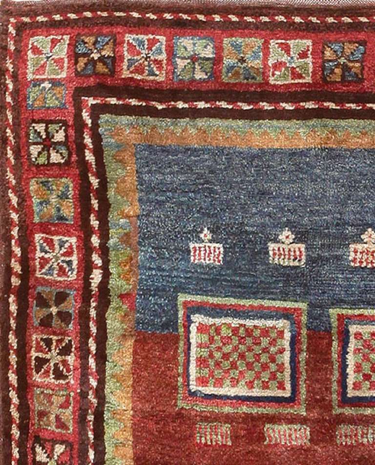 Antique Tribal Nomadic Caucasian Zakatala Rug at 1stDibs