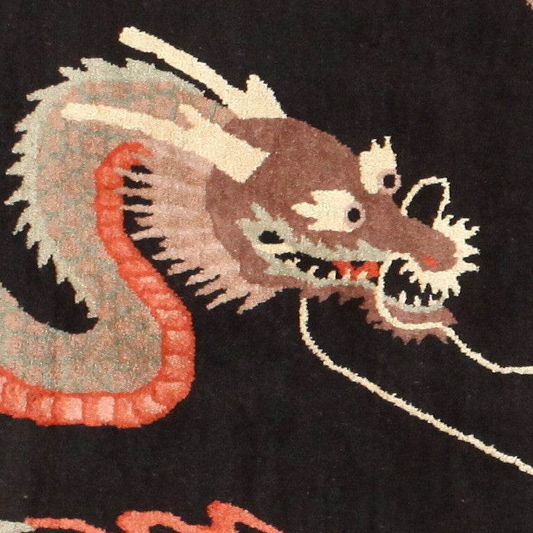 Beautiful Antique Chinese Dragon Rug at 1stDibs