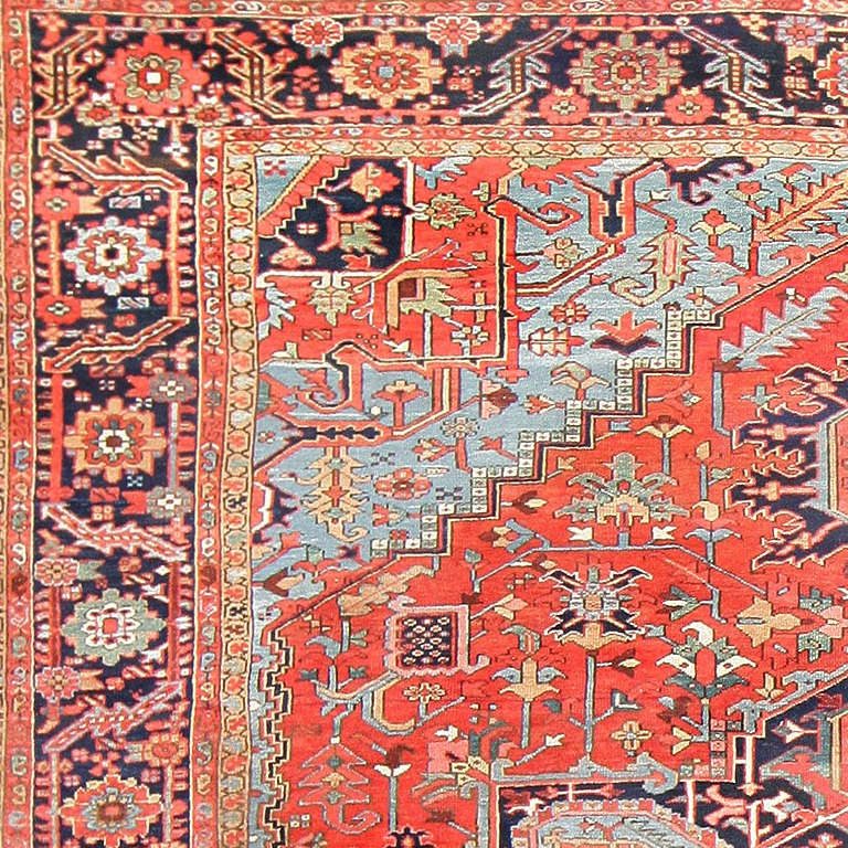 Large Antique Persian Heriz Serapi Rug at 1stDibs