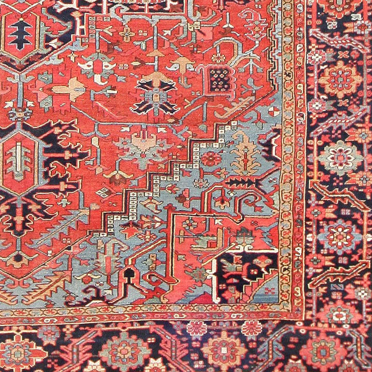 Large Antique Persian Heriz Serapi Rug at 1stDibs