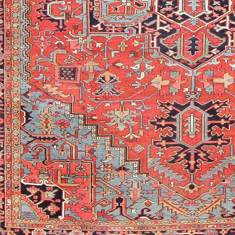 Large Antique Persian Heriz Serapi Rug at 1stDibs