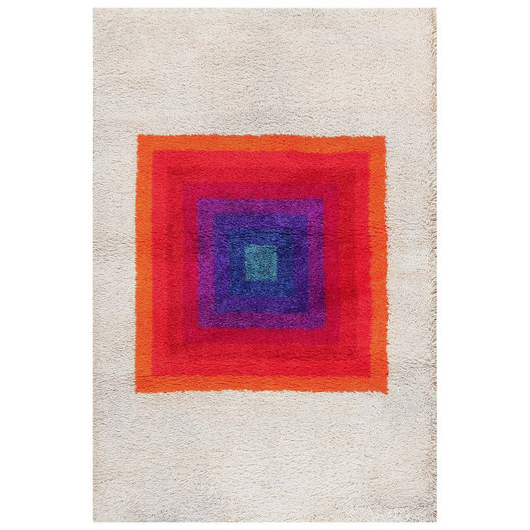 Vintage Scandinavian Verner Panton Rya Rug at 1stDibs