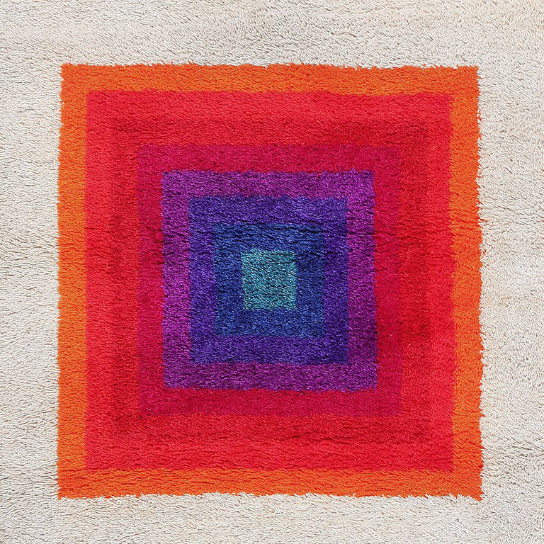 Vintage Scandinavian Verner Panton Rya Rug at 1stDibs