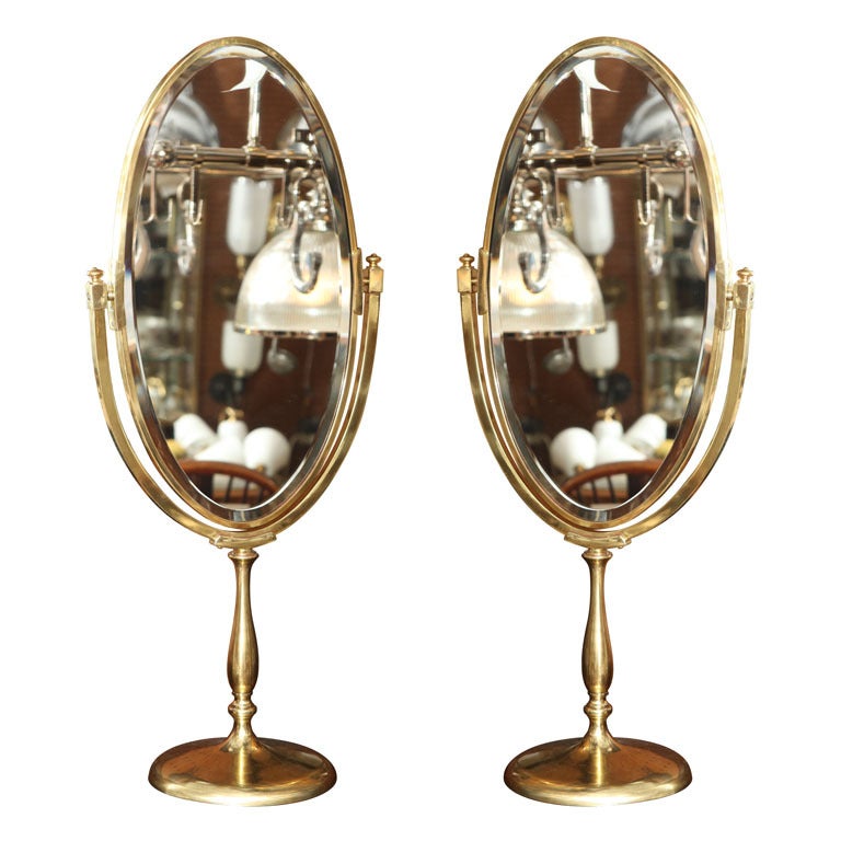 Pair Of Brass Dressing Mirrors at 1stDibs