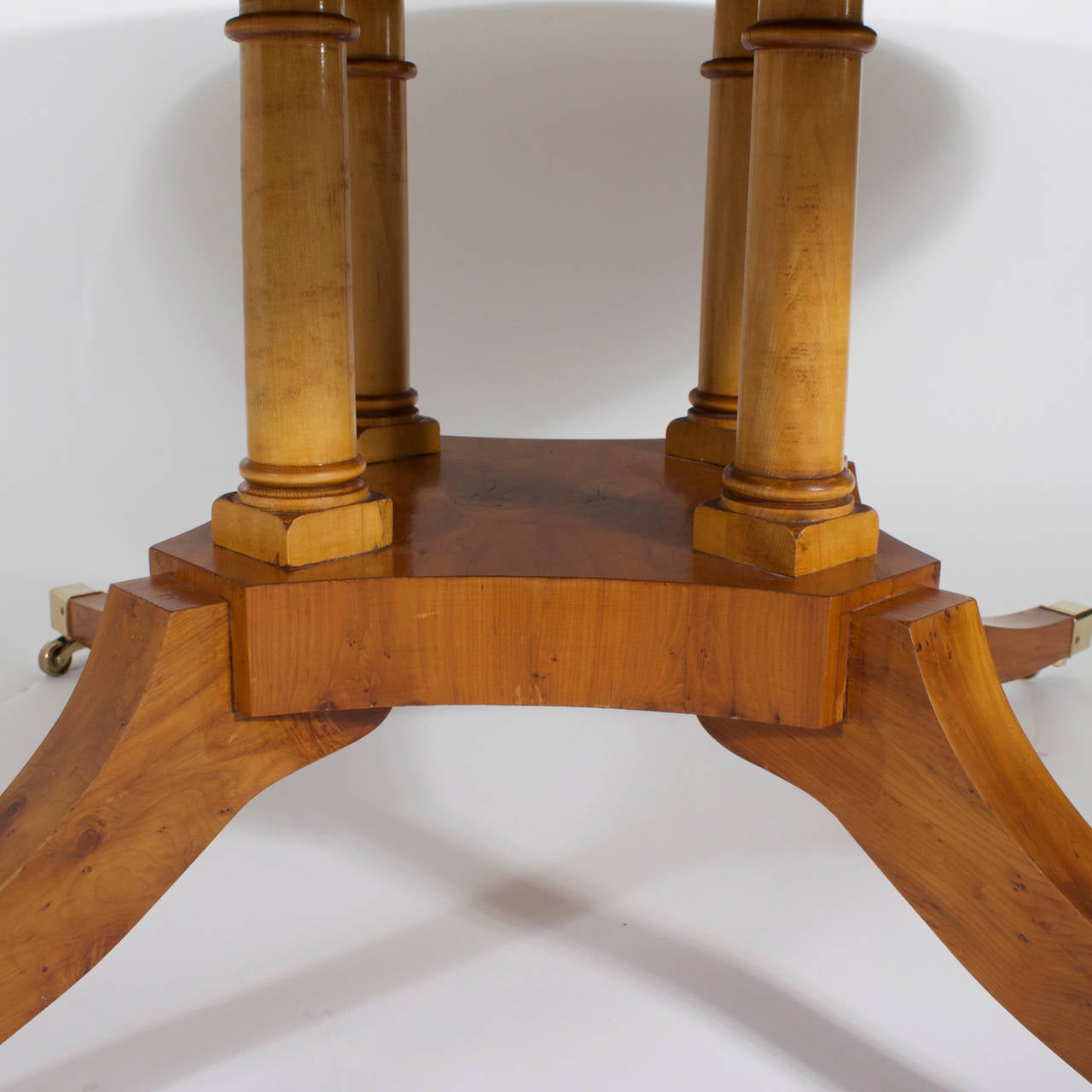20th Century Round Yew Wood, Regency Style Dining Table at 1stDibs