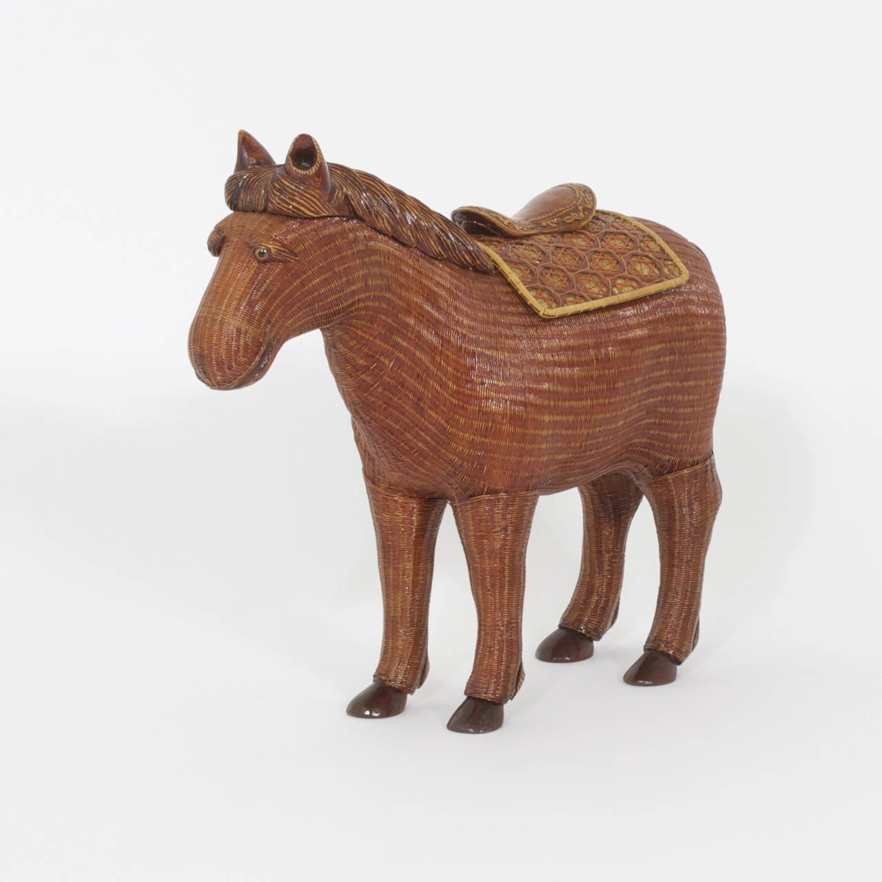 Woven Wicker Horse or Donkey at 1stDibs | wicker donkey