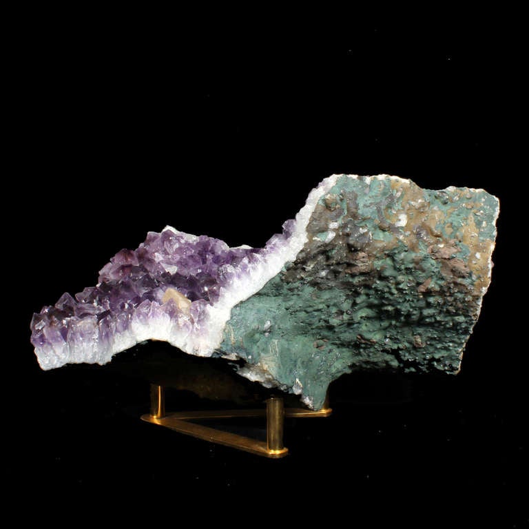 Amethyst Geode on Tri-Peg, Gold-Plated Stand at 1stDibs | geode stands ...
