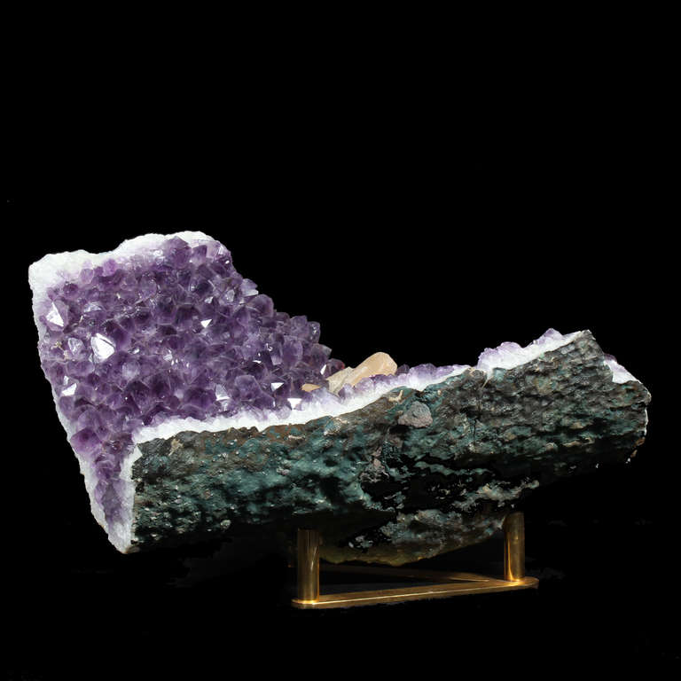 Amethyst Geode on Tri-Peg, Gold-Plated Stand at 1stDibs | geode stands ...