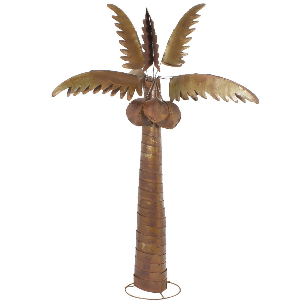 Lifesize Rustic Palm Tree with Coconuts at 1stDibs