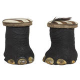 Elephants Feet Stools with Zebra Upholstery Seats at 1stdibs