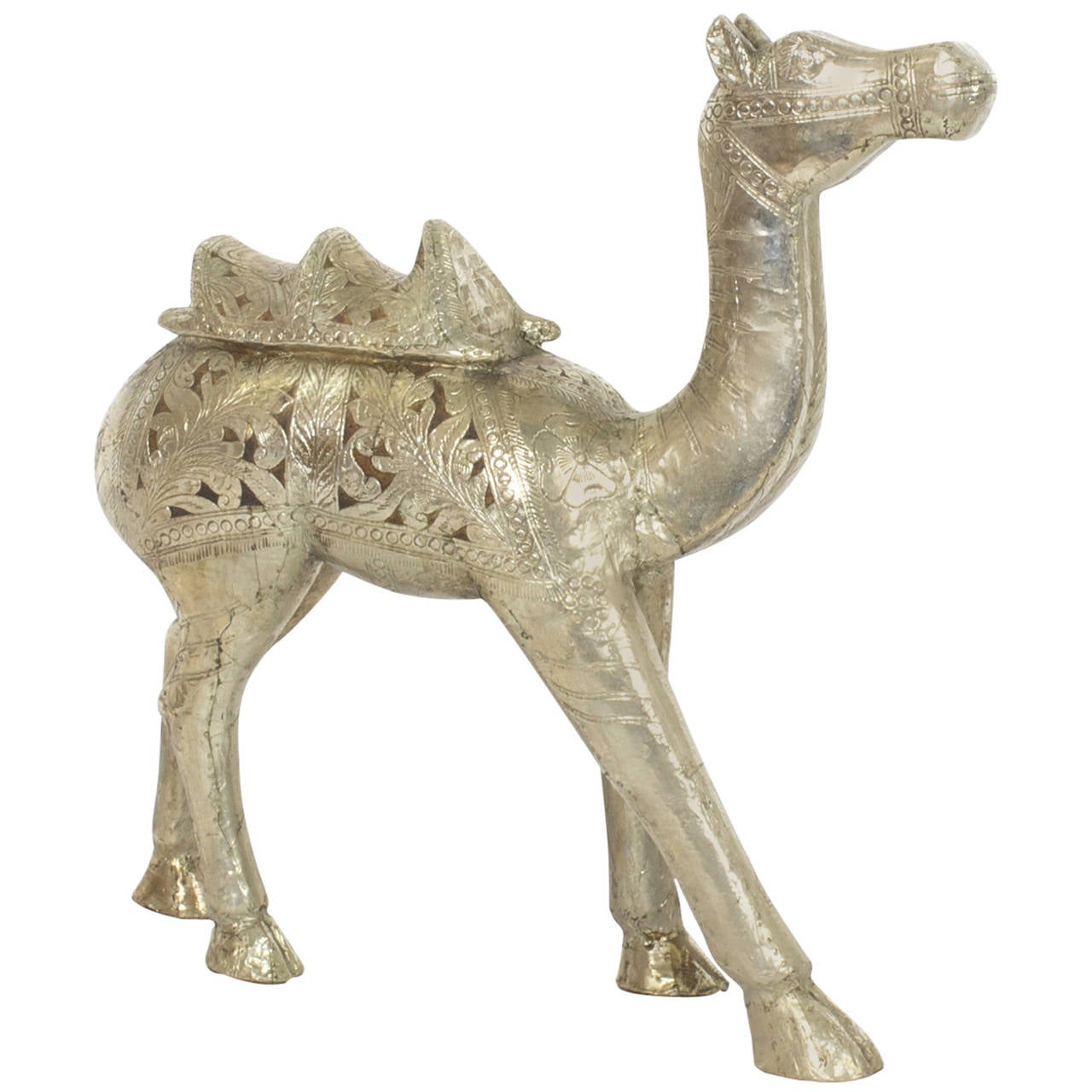 Silvered Metal Clad Camel at 1stDibs