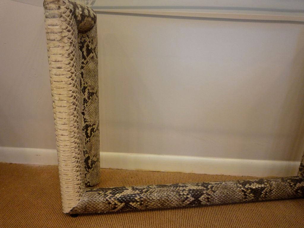 Rare Python Snake and Glass Console Table For Sale at 1stDibs