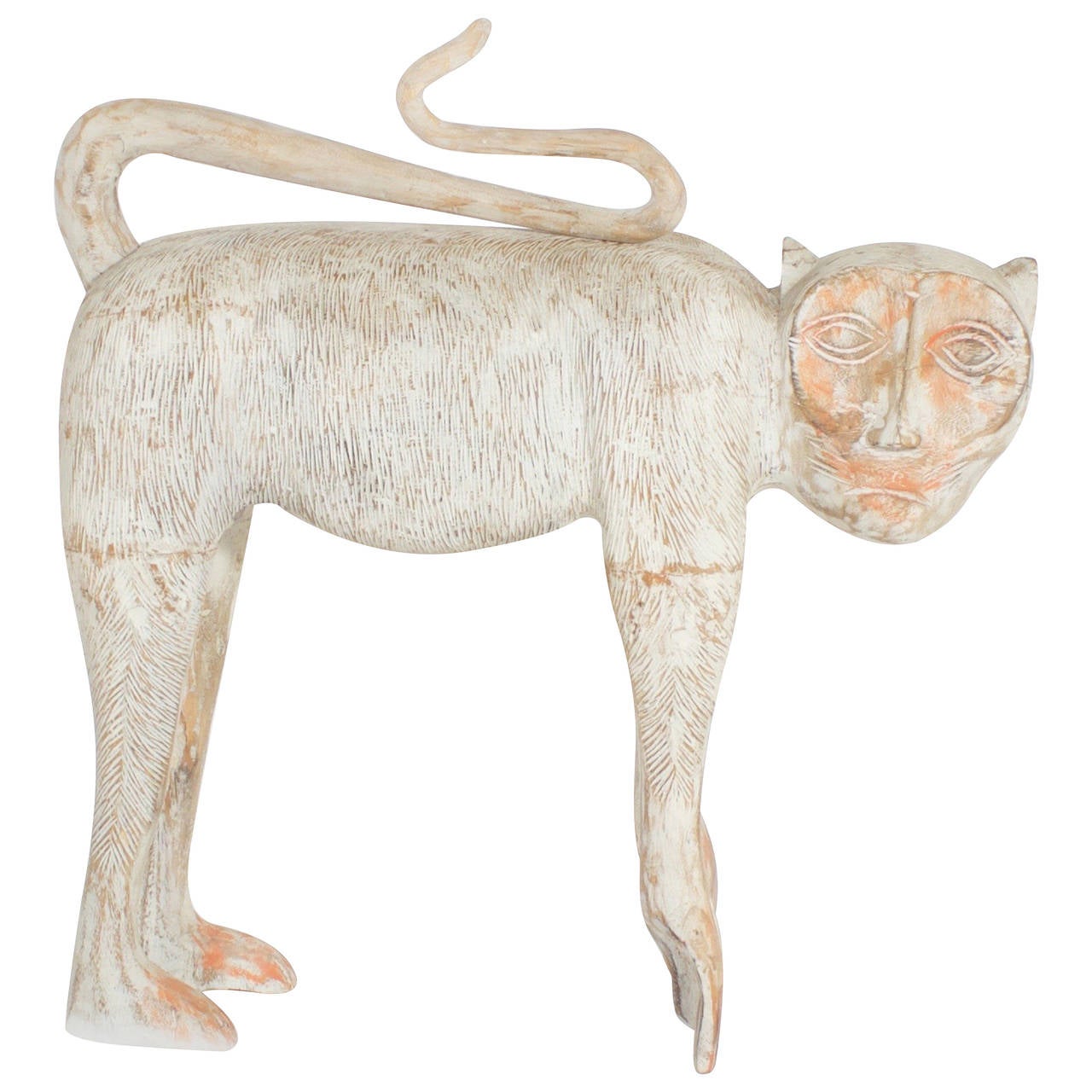 Carved Wooden Monkey Sculpture at 1stDibs | wooden monkey statue