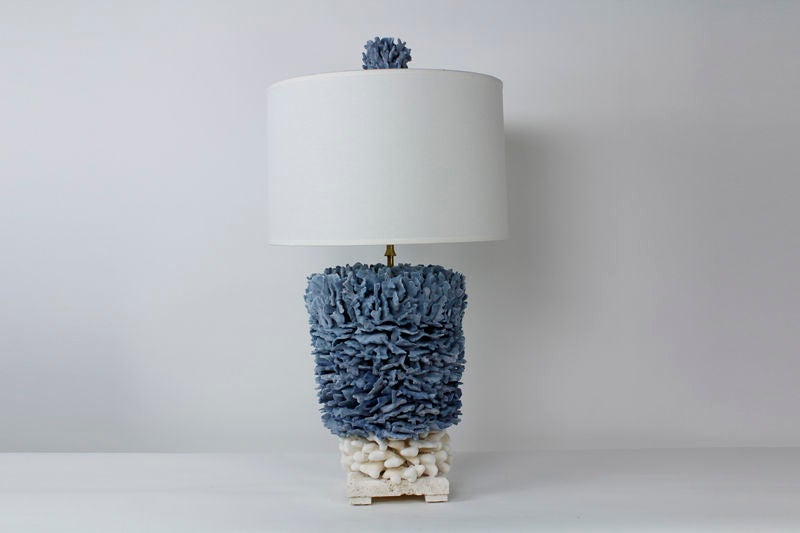 Pair of Blue and Elkhorn Pacific Coral Lamps at 1stDibs