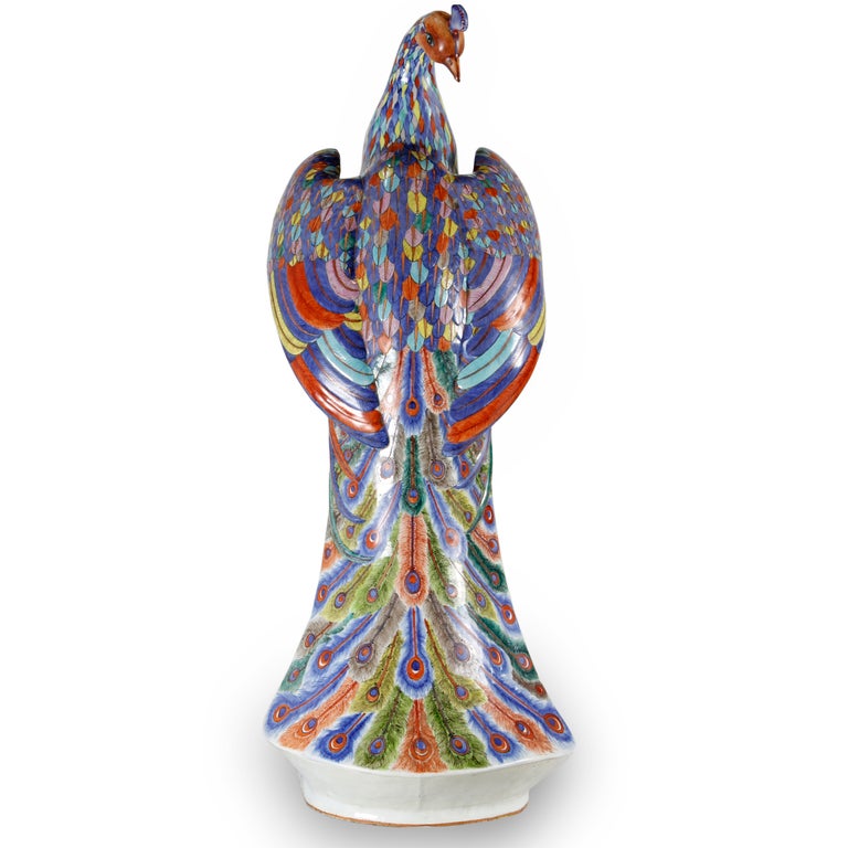 Pair of Huge Porcelain Peacocks at 1stDibs