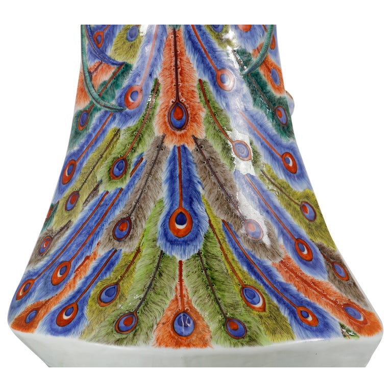 Pair of Huge Porcelain Peacocks at 1stDibs