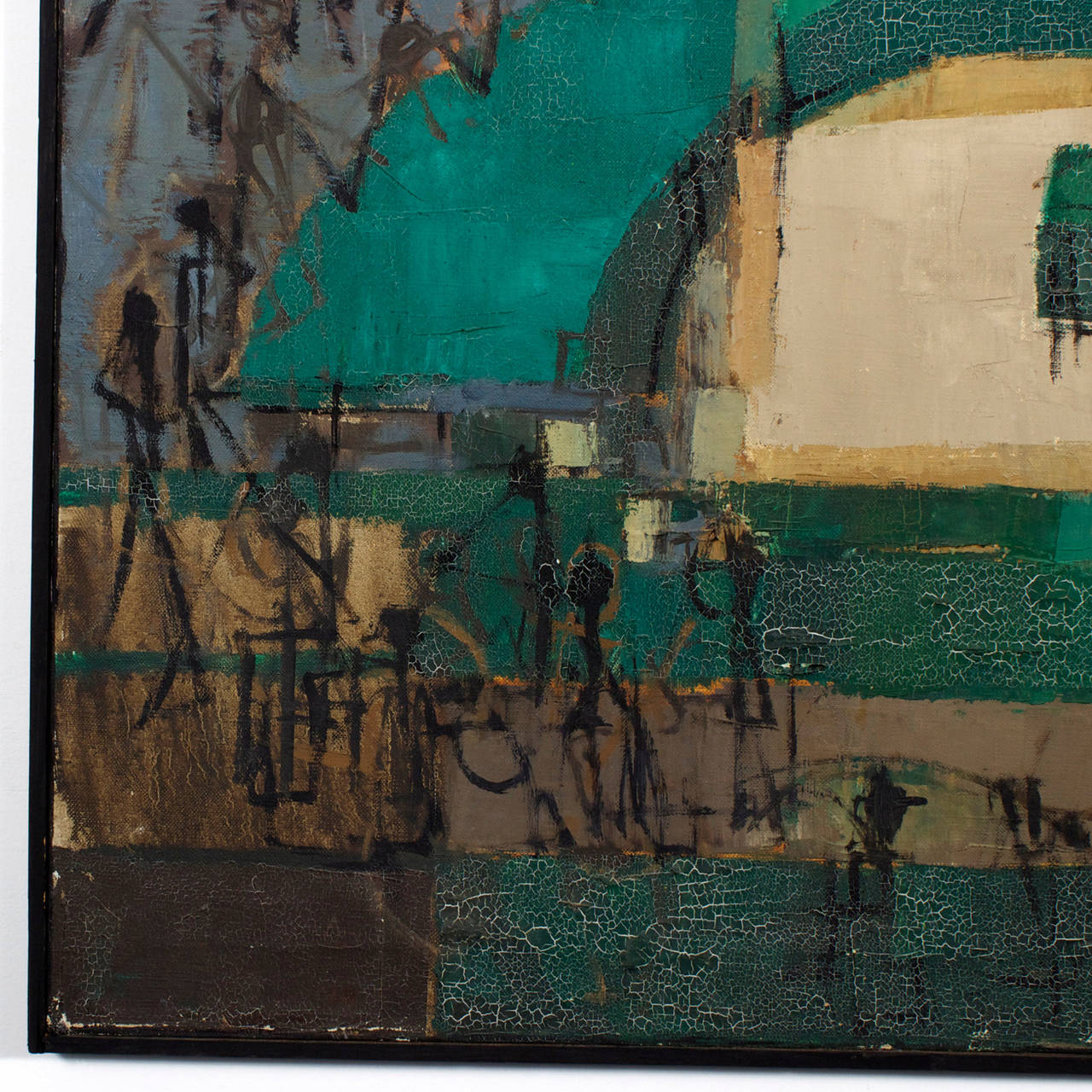 Mid Century Modernist Impressionist Oil on Canvas Painting by W. Walton ...